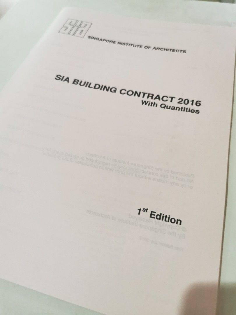 SIA building contract 2016 with quantities, Hobbies & Toys, Books ...
