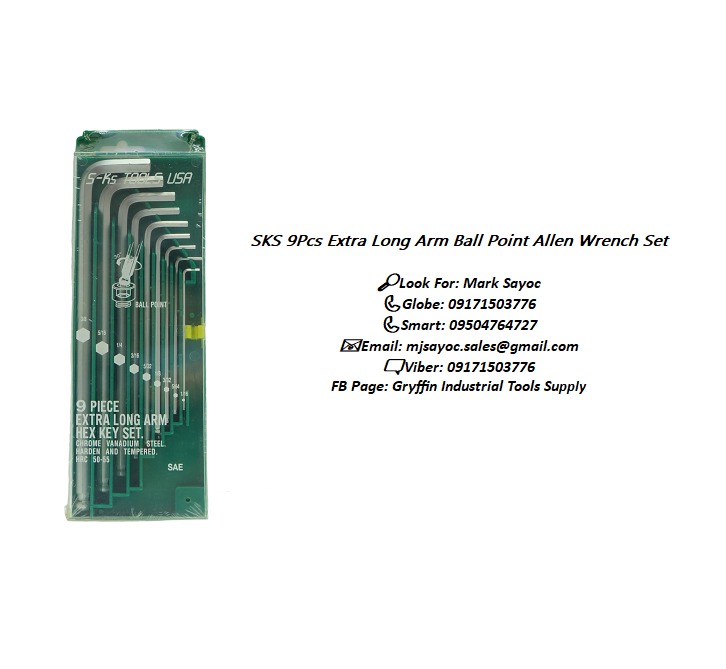 SKS 9Pcs Extra Long Arm Ball Point Allen Wrench Set, Commercial ...