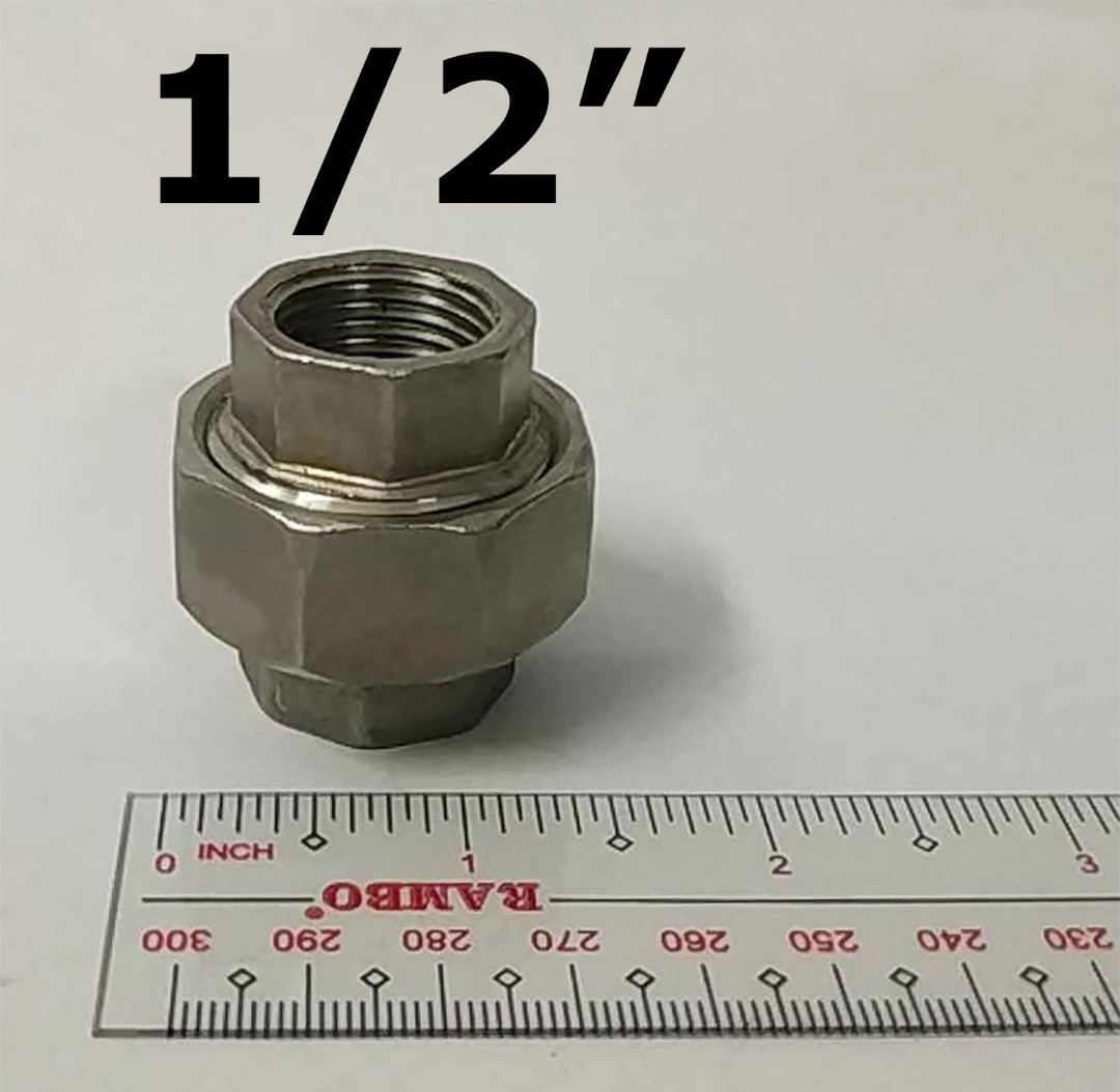 SS UNION PATENTE 1/2" X 150# SCH40 THREADED SCREW TYPE STAINLESS STEEL ...