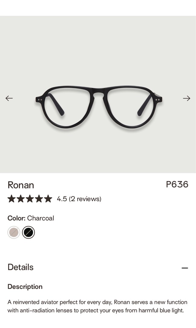 SUNNIES STUDIOS Anti-radiation lens in Ronan (Charcoal), Women's ...