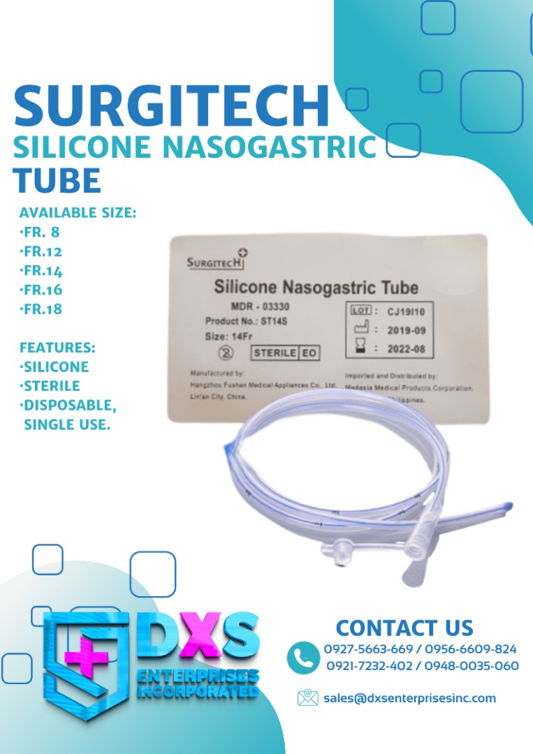 SURGITECH SILICON NASOGASTRIC TUBE 1'S, Health & Nutrition, Medical ...