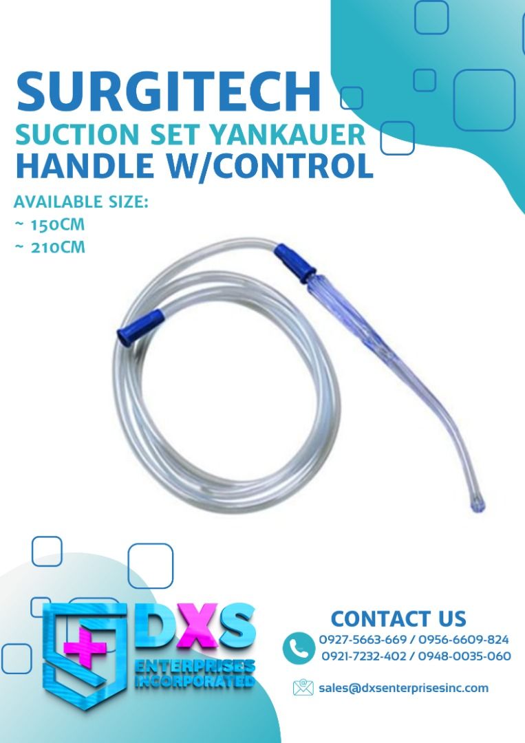 SURGITECH SUCTION SET YANKAUWER 150CM, Health & Nutrition, Medical Supplies & Tools on Carousell