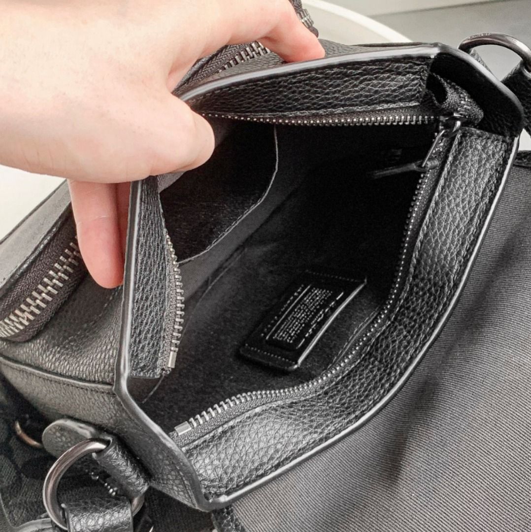 Tas Coach Men's Sullivan Flap Crossbody Bag In Signature Canvas Leather ...