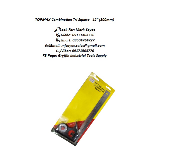 TOPMAX Combination Tri Square 12″ (300mm), Commercial & Industrial ...