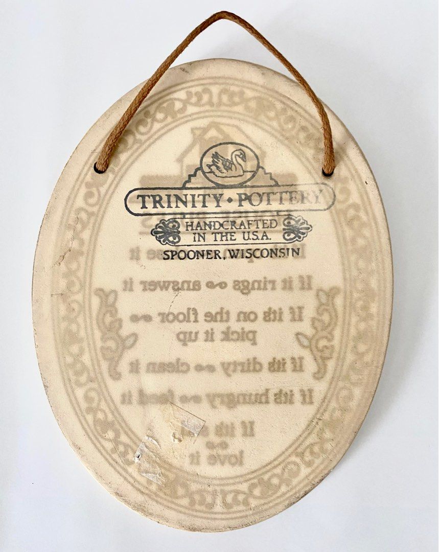 Trinity Pottery House Rules Plaque with Hanger, Furniture & Home Living ...