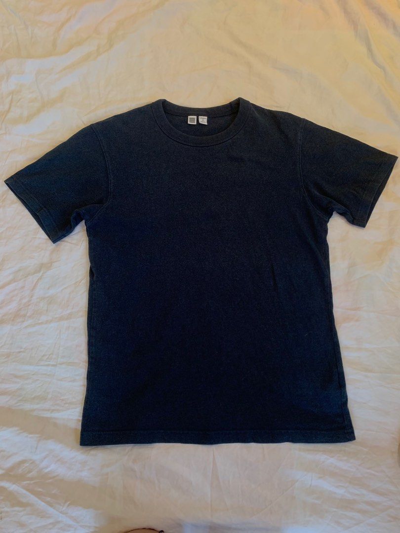 Uniqlo Navy Blue Shirt, Men's Fashion, Tops & Sets, Tshirts & Polo ...