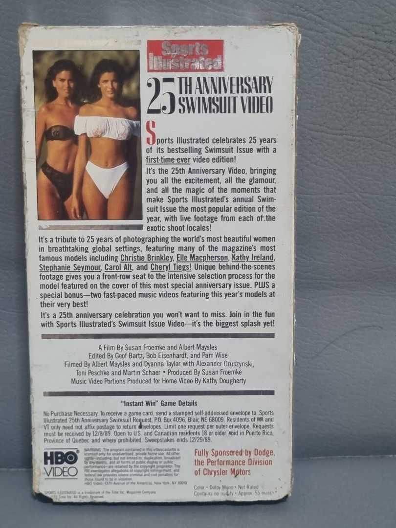Vintage 1989 Sports Illustrated 25th Anniversary Swimsuit Video Vhs