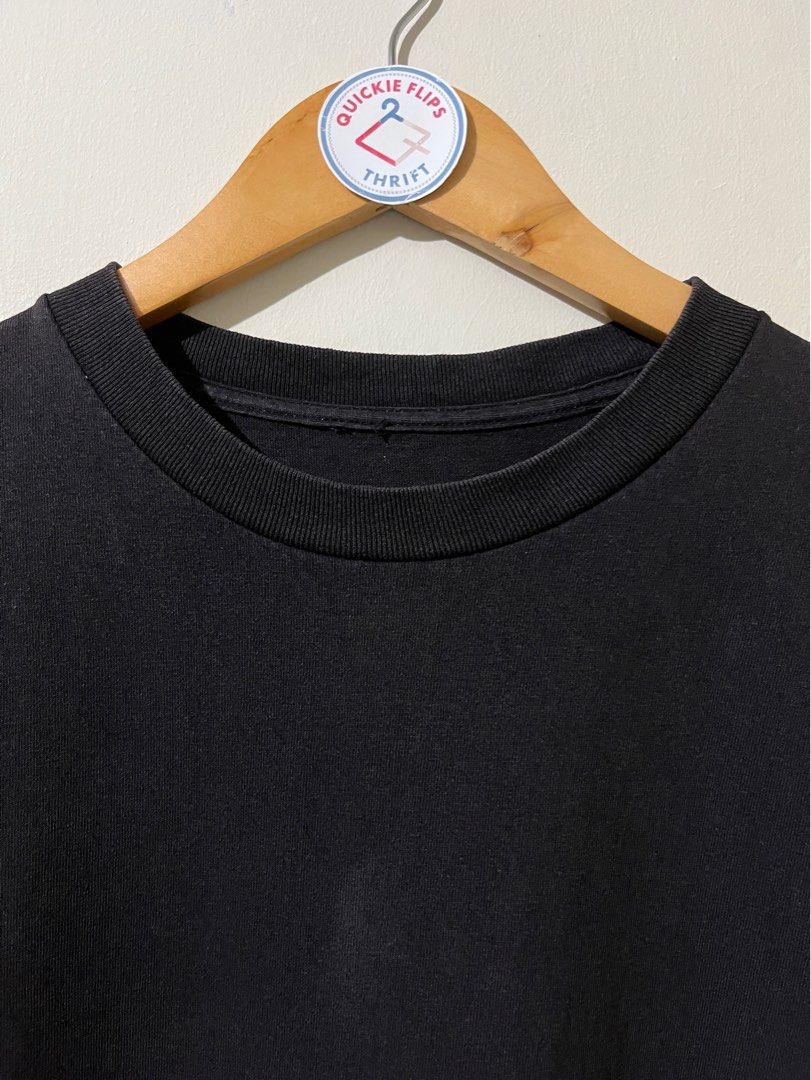 Vintage Plain Blank Black Tee, Men's Fashion, Tops & Sets, Tshirts ...