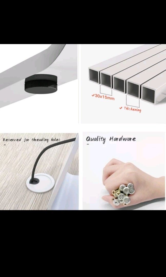 [WHITE] Office Table W/ inbuilt Drawers, Furniture & Home Living ...