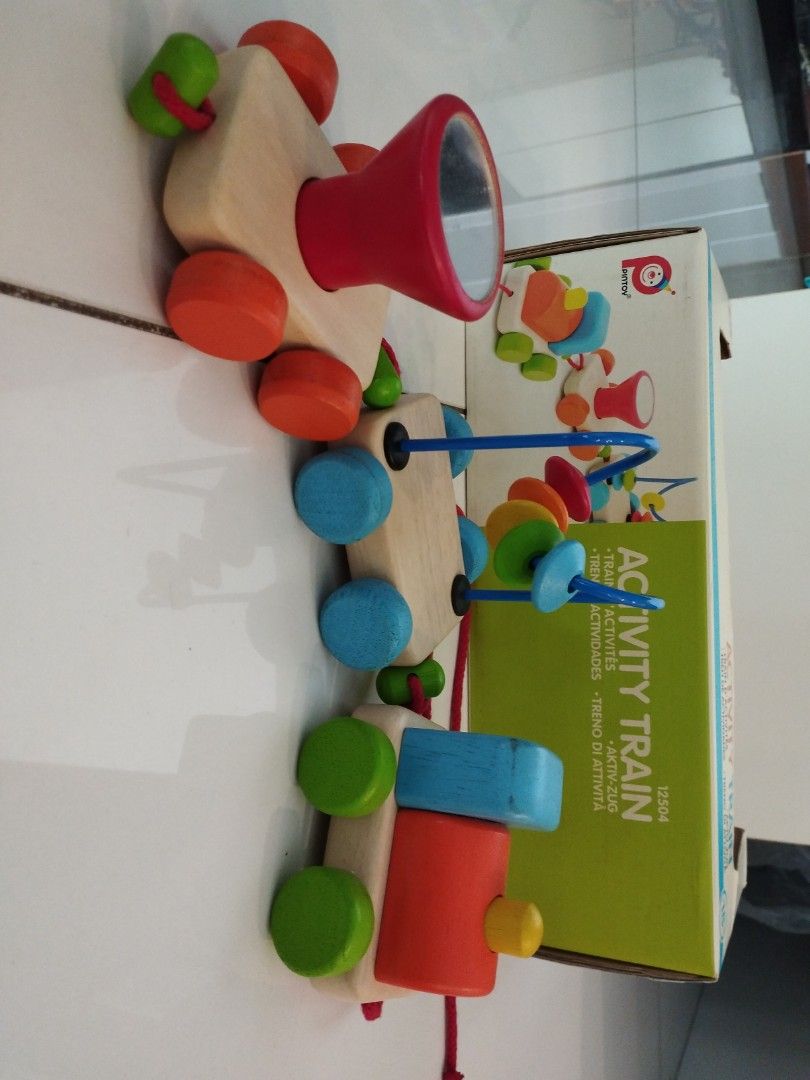 Wooden train - Activity train, Babies & Kids, Infant Playtime on Carousell