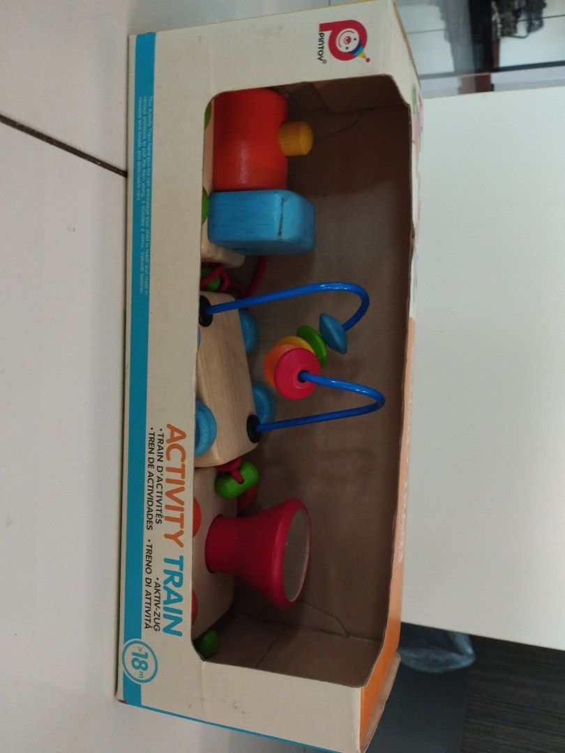 Wooden train - Activity train, Babies & Kids, Infant Playtime on Carousell