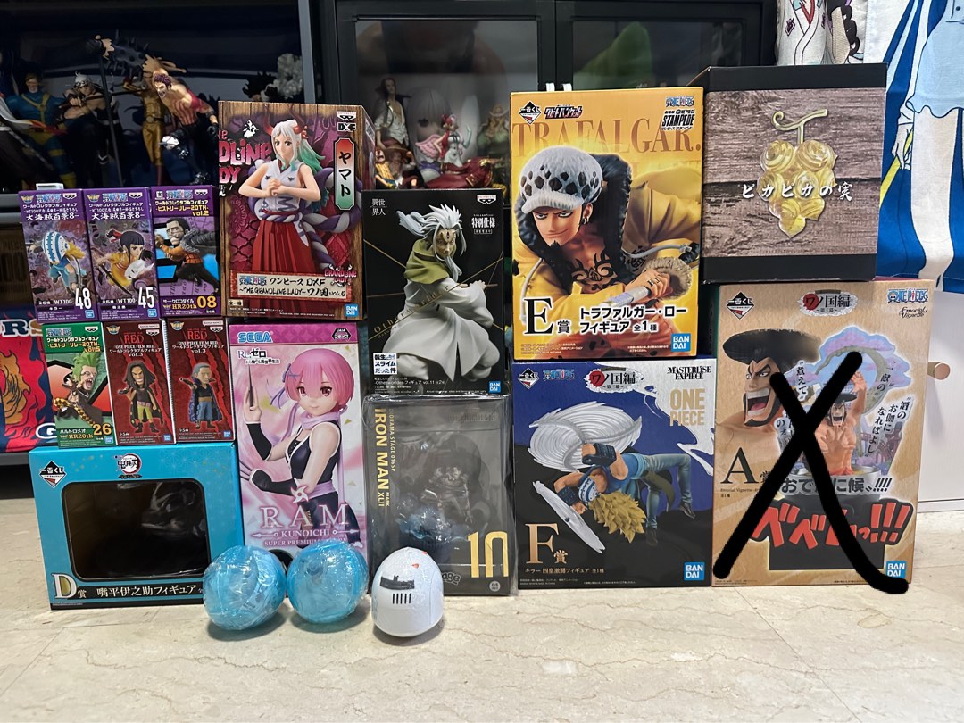 WTS one piece, slime, rezero, marvel, demon slayer kuji and prize ...