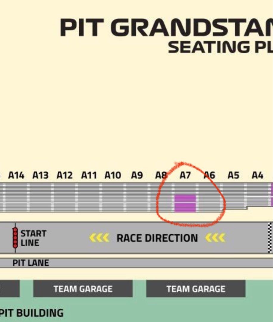 X2 F1 Pit Grandstand. 15th Friday A7 Row 3, Announcements on Carousell