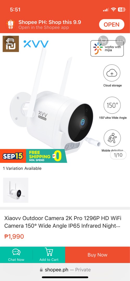 Xiaomi xiaovv outdoor cctv camera, Photography, Cameras on Carousell