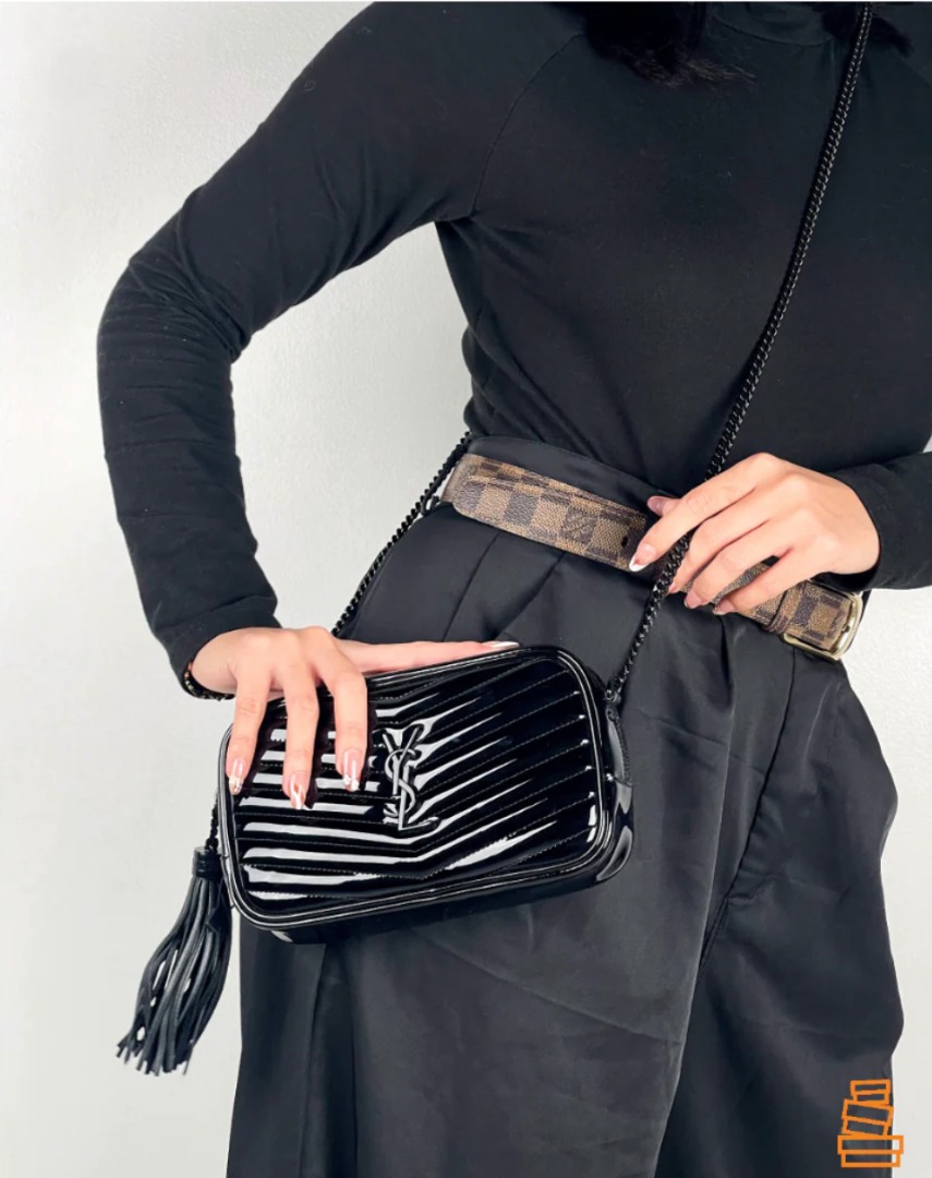 Yves Saint Laurent Mini Lou Camera Bag So Black Patent, Luxury, Bags ...