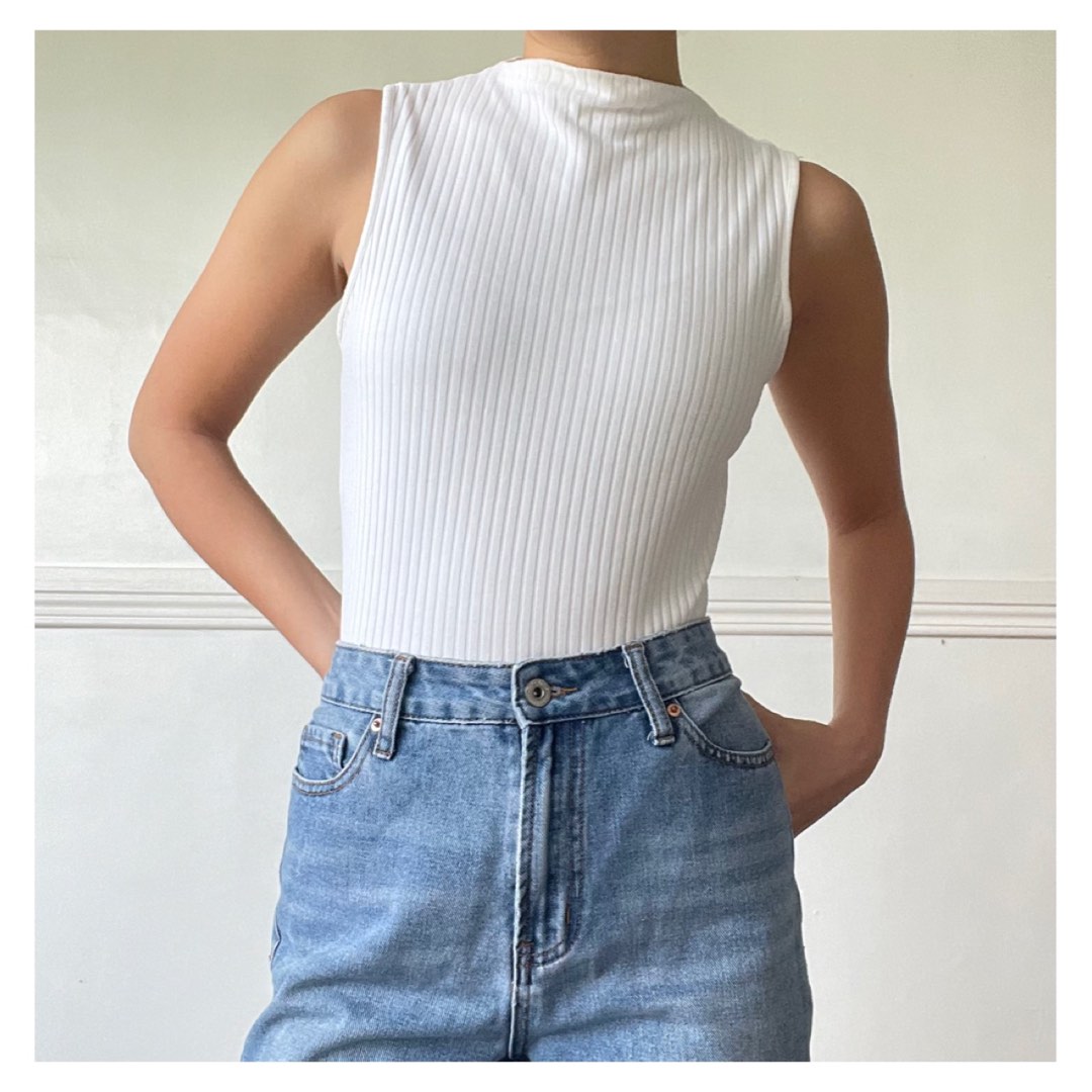Zara ribbed top, Women's Fashion, Tops, Sleeveless on Carousell