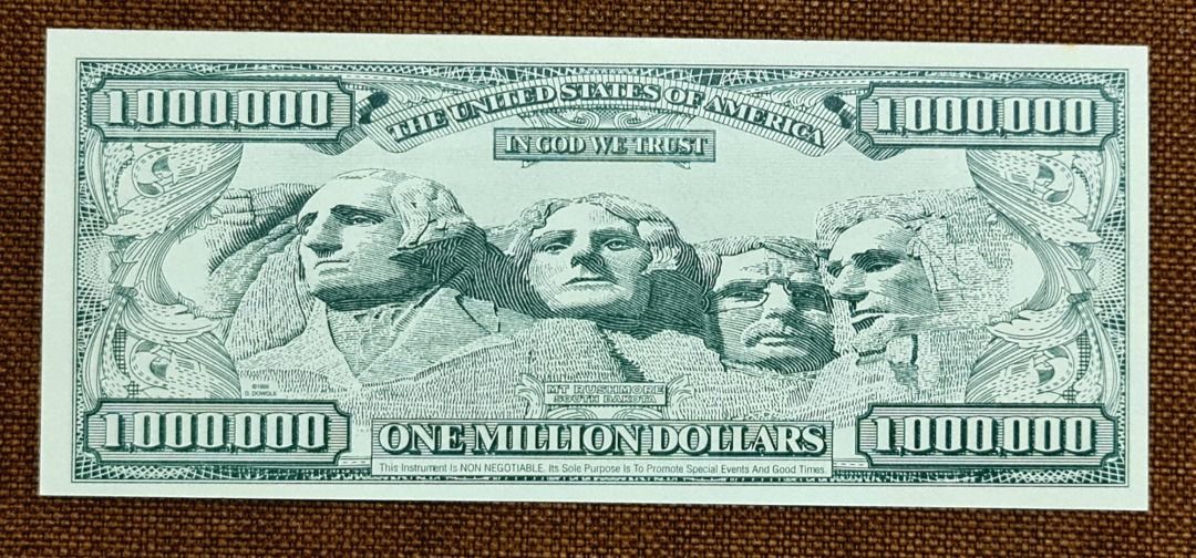 $1,000,000 one million US dollar, commemorative note, Hobbies & Toys ...