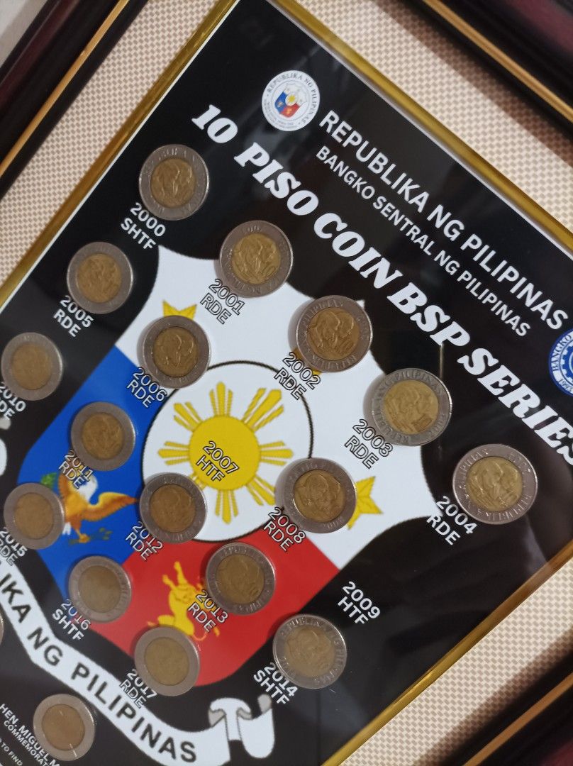 10 PISO COIN FRAME..ALL COMMON COINS RDE rotated die error, Hobbies ...