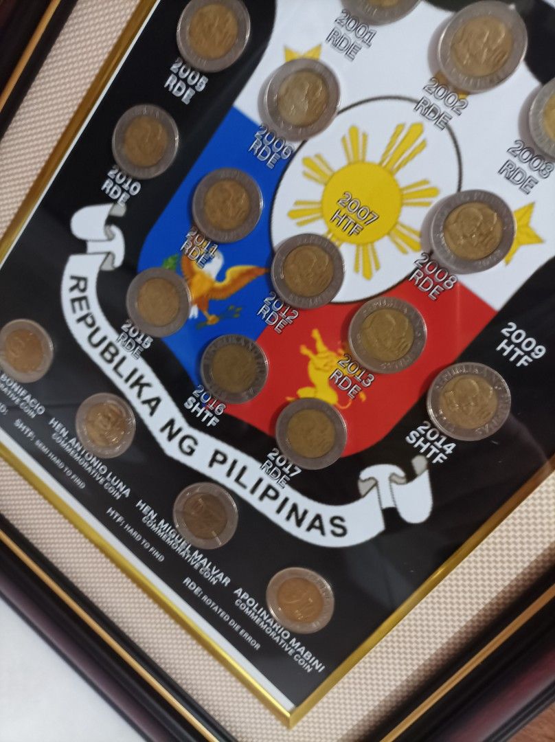10 PISO COIN FRAME..ALL COMMON COINS RDE rotated die error, Hobbies ...