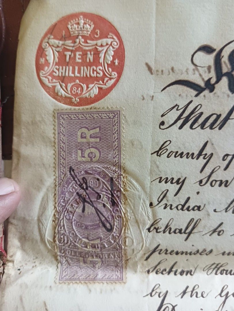 1884 British India & United Kingdom England Combo POA ( Power of ...