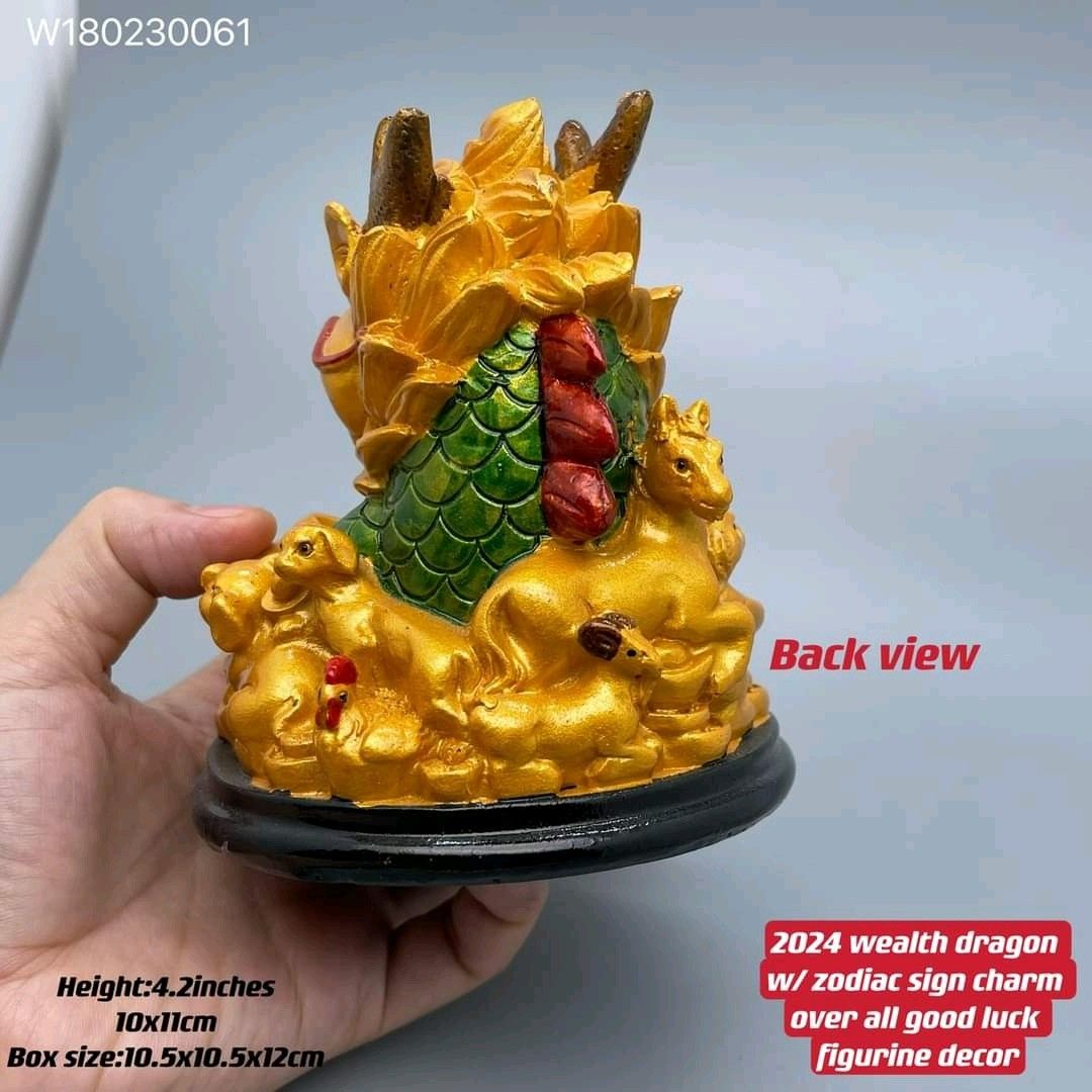 2024 wealth dragon with zodiac sign figurine, Furniture & Home Living ...