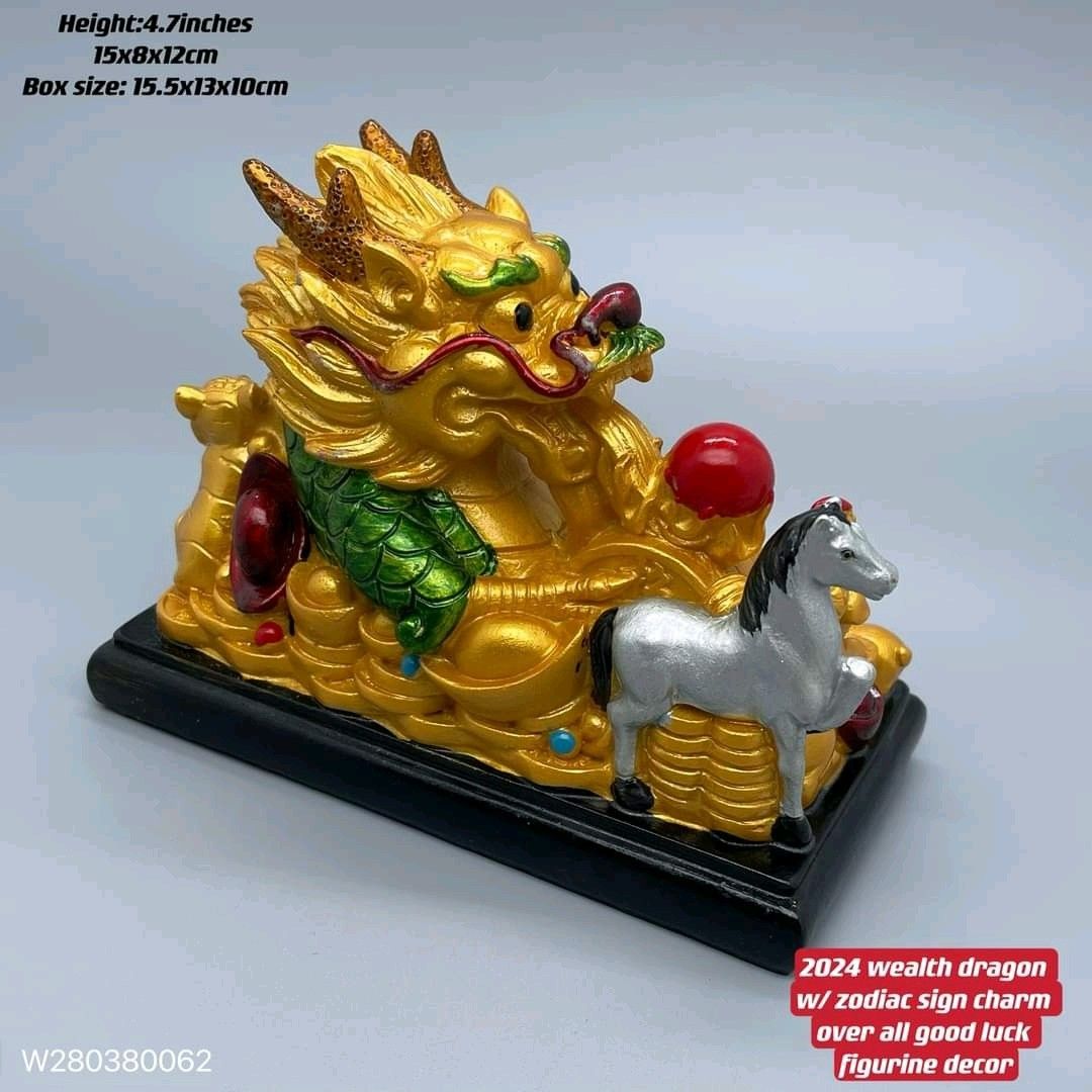 2024 wealth dragon with zodiac sign figurine, Furniture & Home Living ...