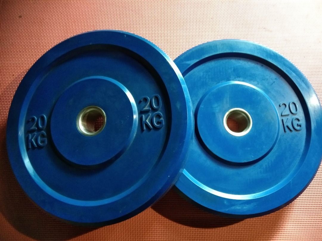 20kg Colored Bumper Plates Pair / Exercise Gym Equipment, Sports ...