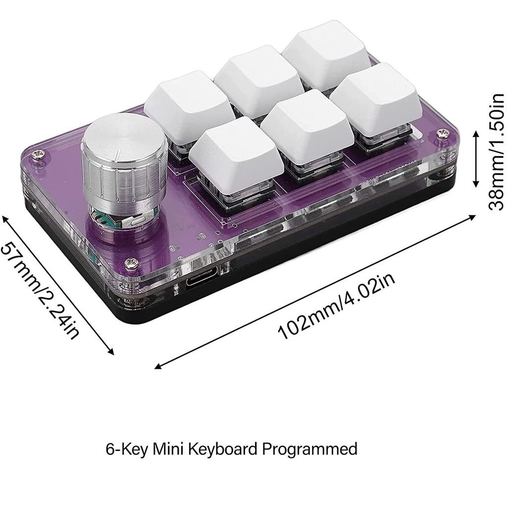 6 Keys Mini Keypad Programmable Mechanical Multi-functional Gaming ...