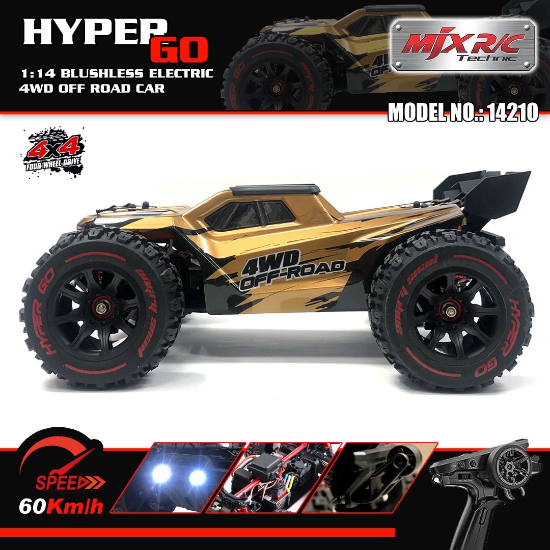 全新 MJX R/C 1:14 14210 無刷越野車 | 防翻尾輪 | 金屬齒輪 | 油壓避震 | 可用3S電 | 最高速約75KM/H ...