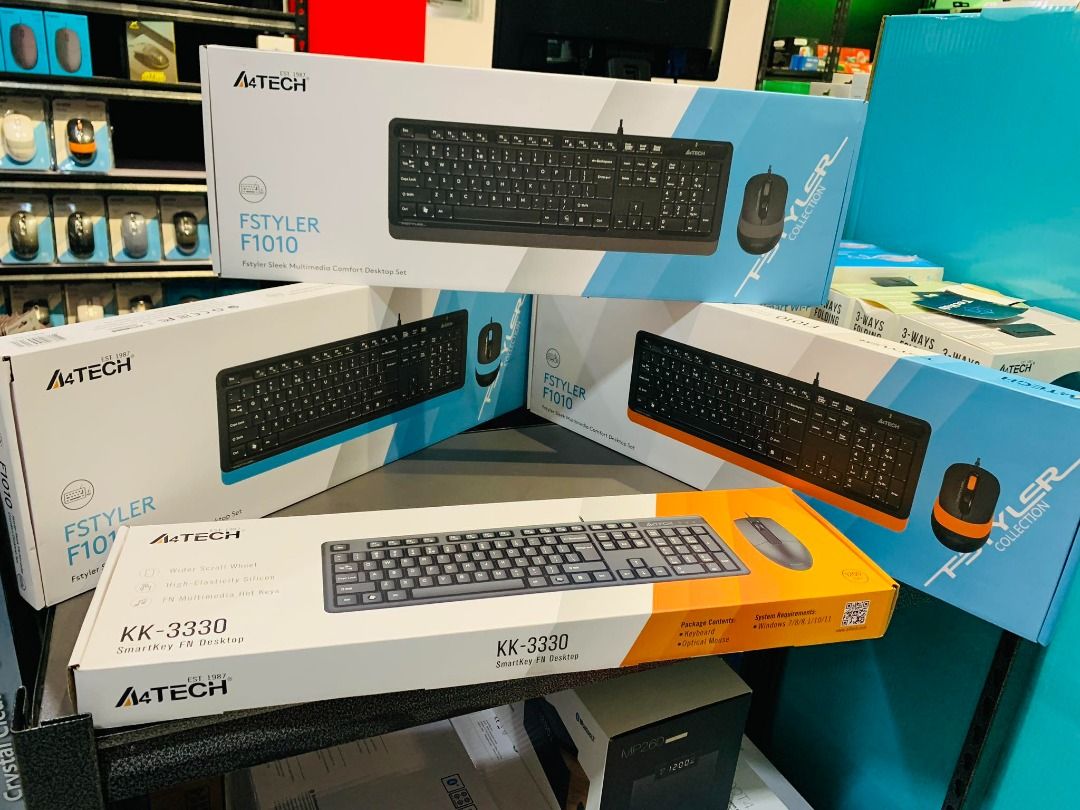 A4Tech Fstyler F1010 Keyboard Mouse Combo USB Blue, Computers & Tech, Parts & Accessories ...