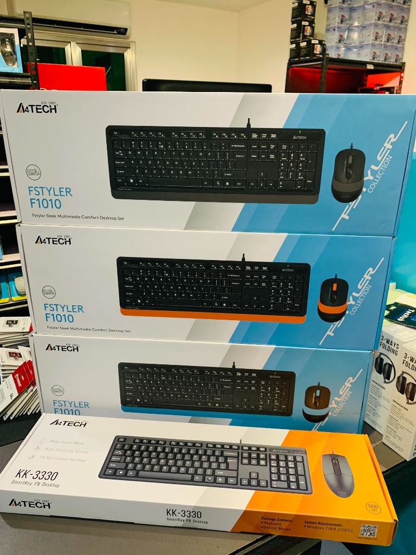 A4Tech Fstyler F1010 Keyboard Mouse Combo USB Blue, Computers & Tech, Parts & Accessories ...
