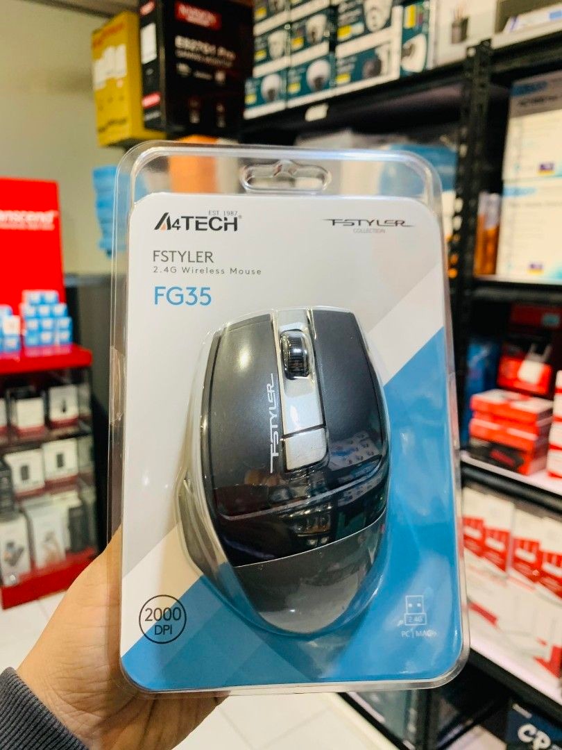 A4Tech Fstyler FG35 2.4G Wireless Mouse Grey, Computers & Tech, Parts ...