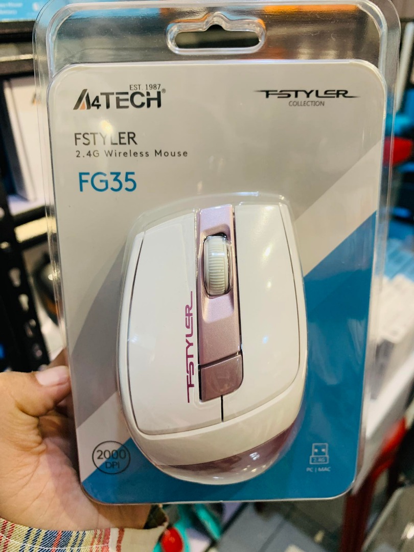 A4Tech Fstyler FG35 2.4G Wireless Mouse Pink, Computers & Tech, Parts ...