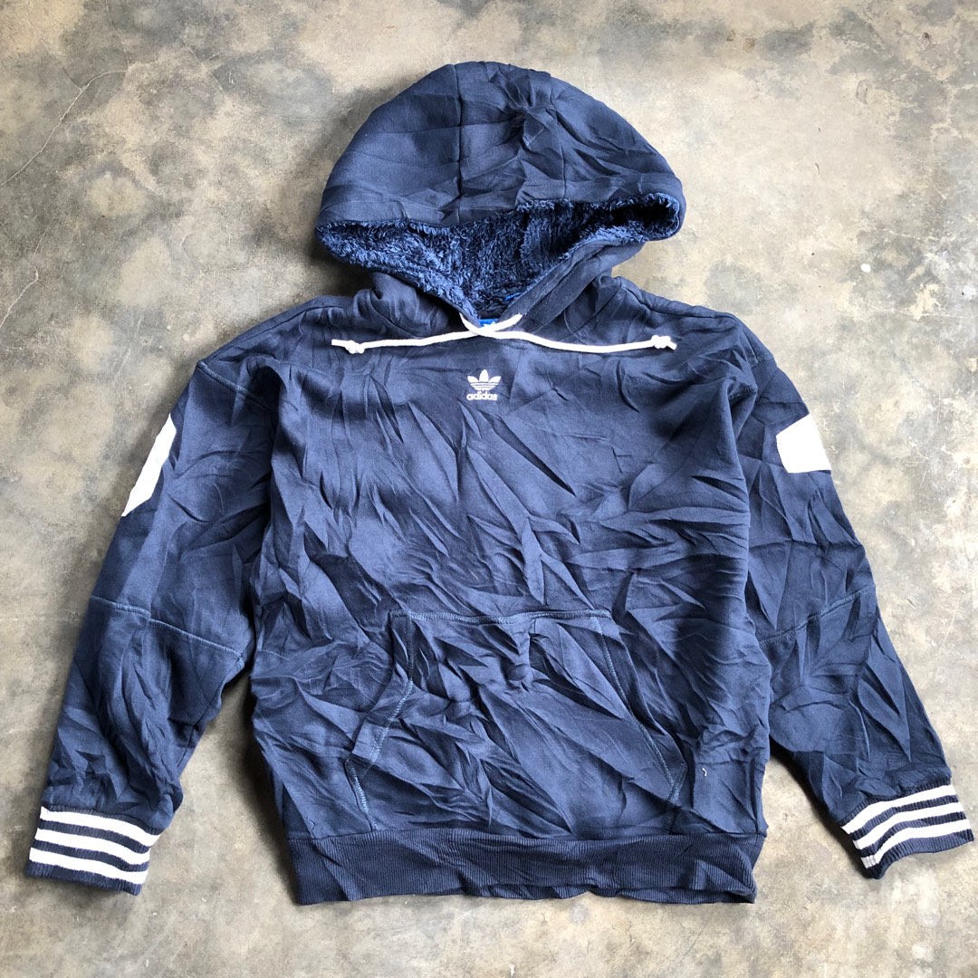 ADIDAS SPELL OUT LOGO HOODIE BLUE, Men's Fashion, Coats, Jackets and ...