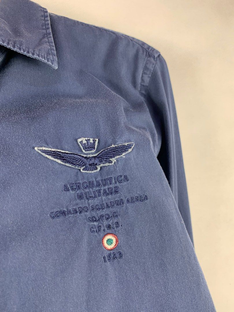 AERONAUTICA MILITARE ARMY MILITARY KEMEJA BUTTON UPS, Men's Fashion ...