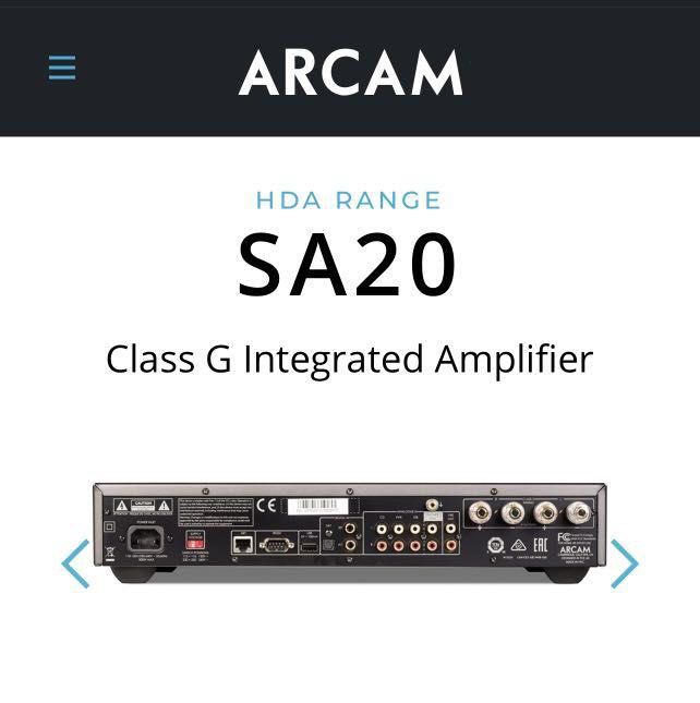 Arcam SA20 Class G Amplifier, Audio, Soundbars, Speakers & Amplifiers ...