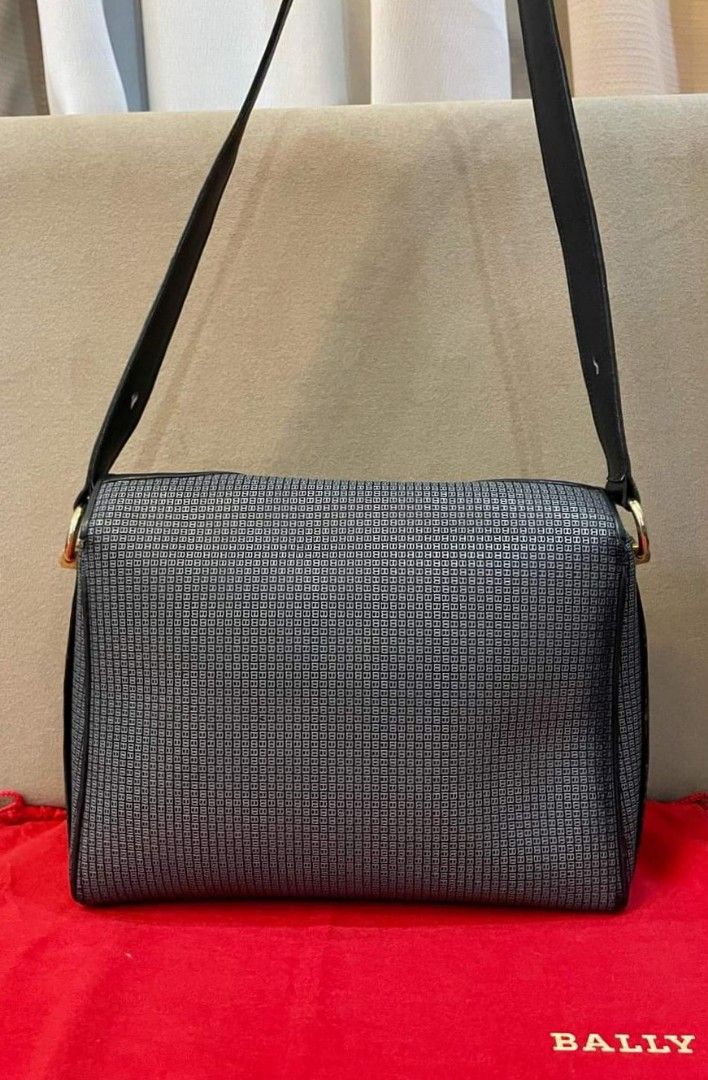 Bally PVC & Leather Shoulder Bag w/ Adjustable Sling, Luxury, Bags & Wallets on Carousell