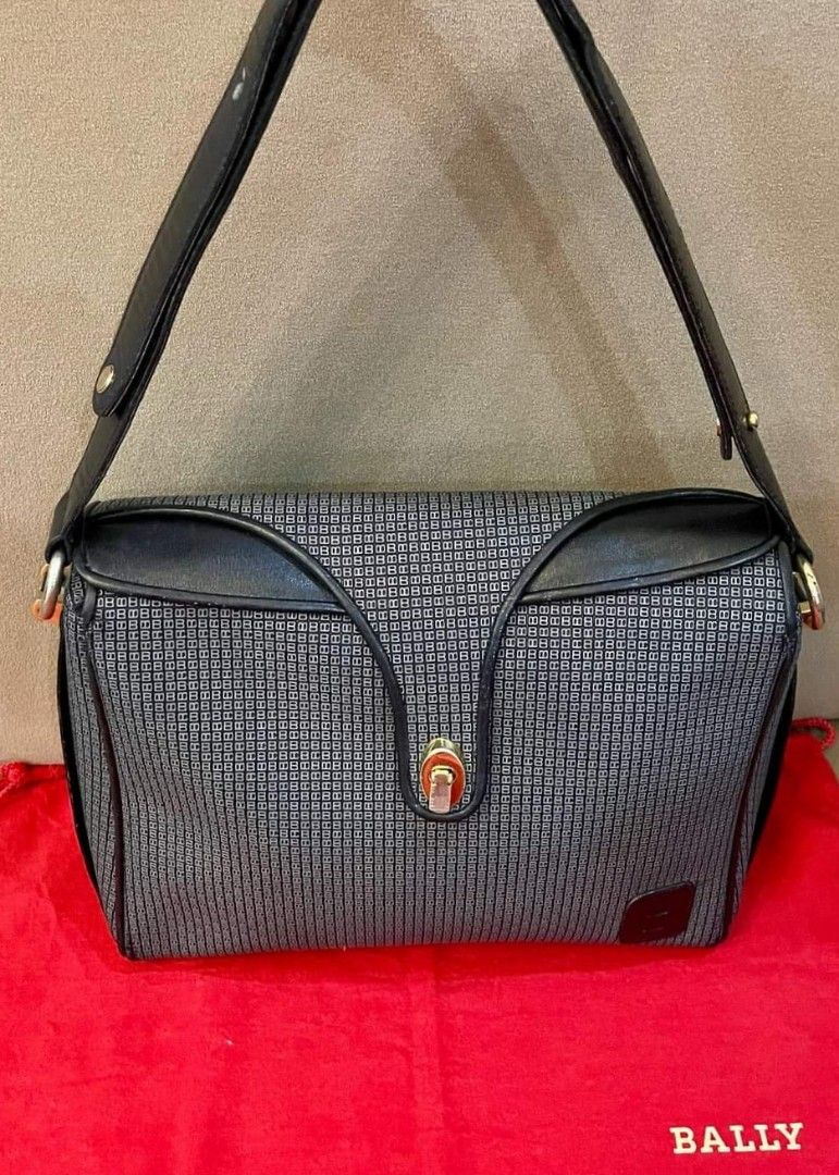 Bally PVC & Leather Shoulder Bag w/ Adjustable Sling, Luxury, Bags & Wallets on Carousell