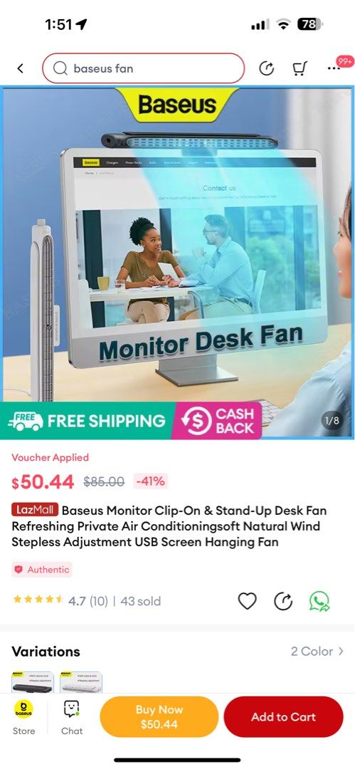 Baseus Table / Monitor Fan, Furniture & Home Living, Lighting & Fans ...