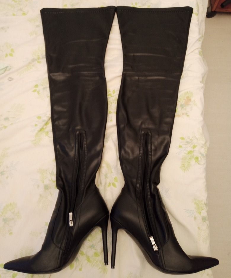 Black Thigh High Boots Size 47, Women's Fashion, Footwear, Boots on ...