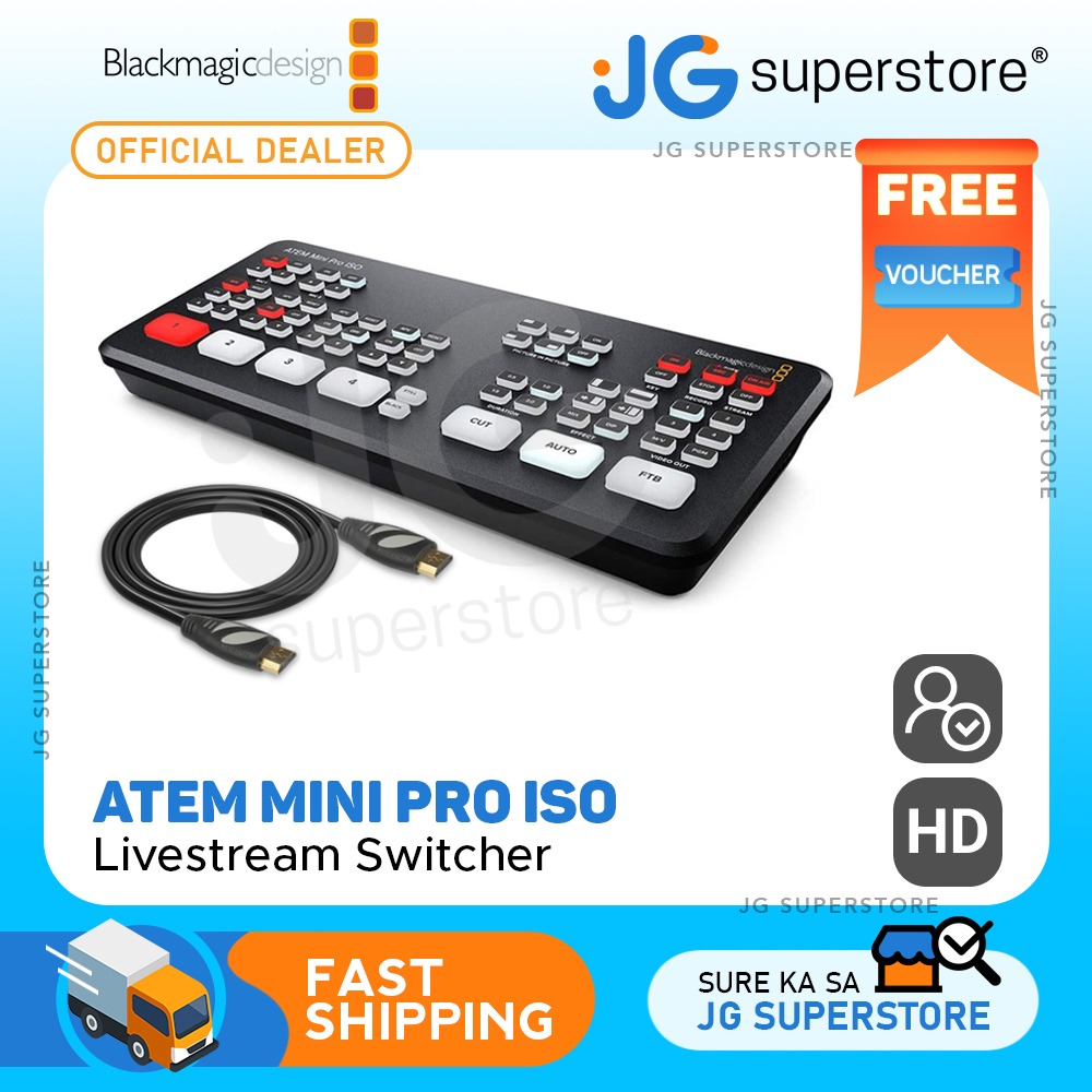 Blackmagic Design ATEM Mini Pro ISO HDMI Live 4-Channel Stream Switcher ...