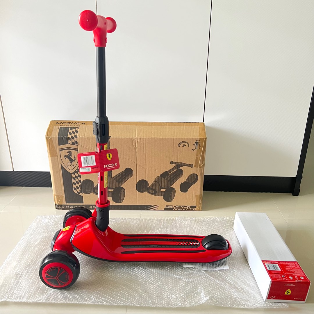 BN Mesuca Ferrari Multi Function Foldable 2-in-1 Kids 3 wheels Scooter, Hobbies & Toys, Toys ...