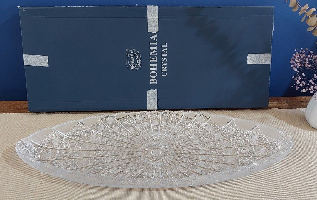 Bohemia Crystal Platter 57001 69010 550, Furniture & Home Living, Home ...