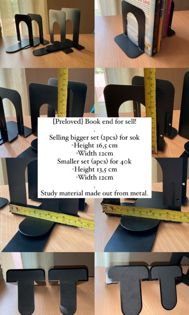 Bookend/Berdiri buku Metal material, Buku & Alat Tulis, Buku di Carousell