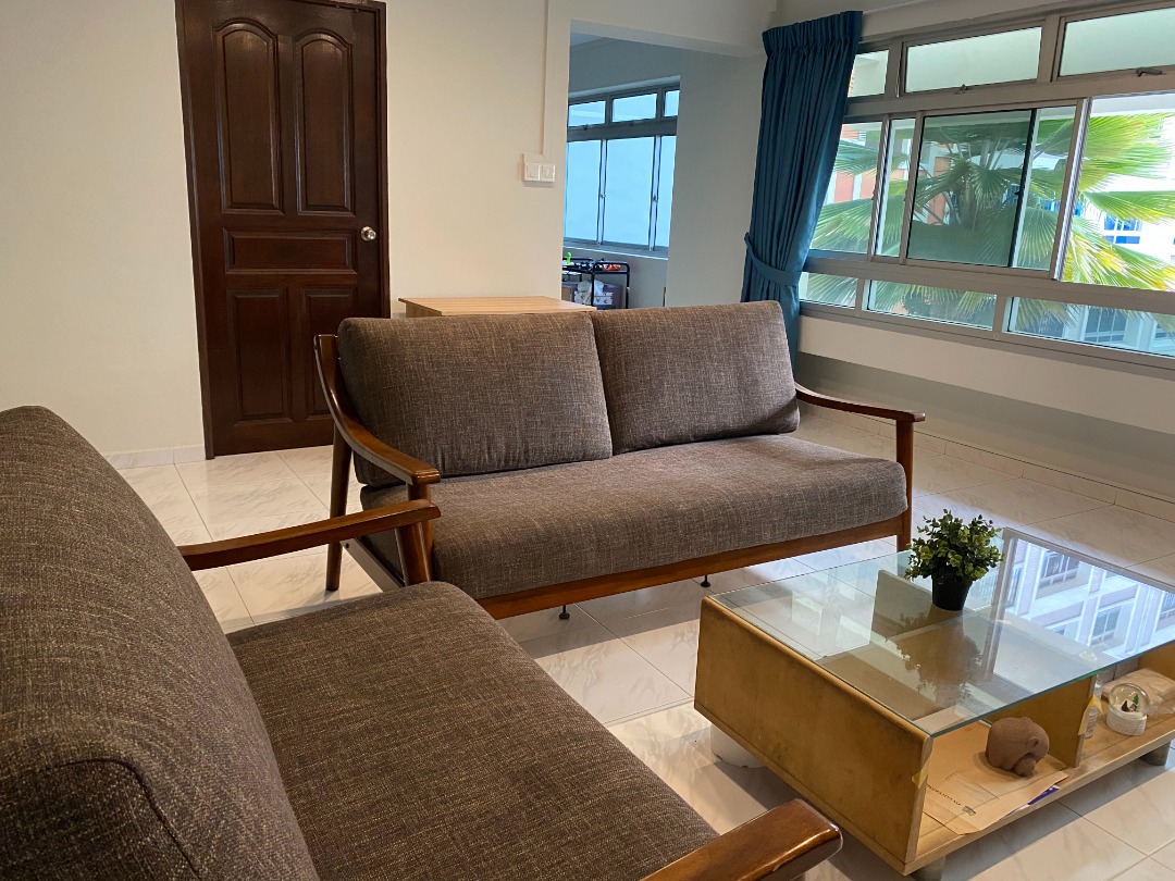 BRENNAN 3+2 SEATER (FAB) LAVA FABRIC SOFA, Furniture & Home Living ...