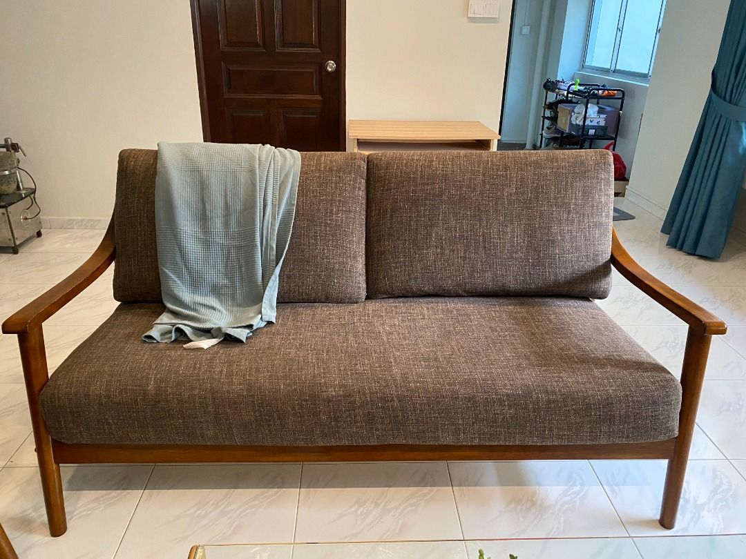 BRENNAN 3+2 SEATER (FAB) LAVA FABRIC SOFA, Furniture & Home Living ...