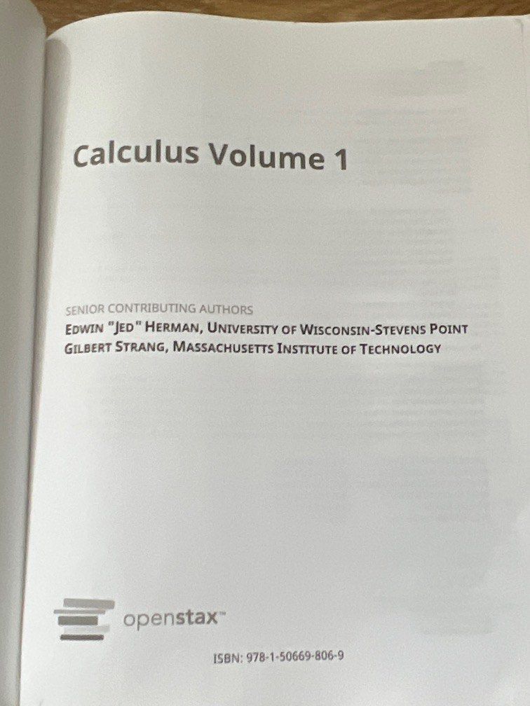 Calculus Volume 1 by OpenStax, Hobbies & Toys, Books & Magazines, Textbooks on Carousell