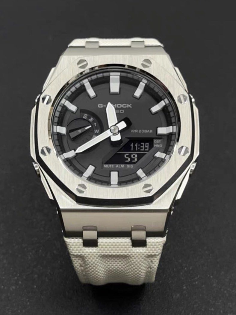 Canvas strap custom Casioak gshock ga2100 ga2110 gab2100, Men's Fashion ...