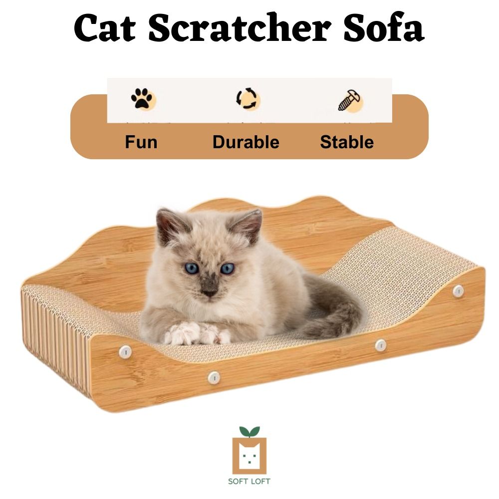 Cat Scratcher Board Wave Scratcher Lounge Sofa Bed Thick Scratching ...