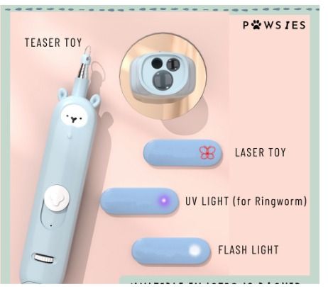Cat USB 3in1 Teaser Stick + Laser toy + UV Ringworm detection light ...